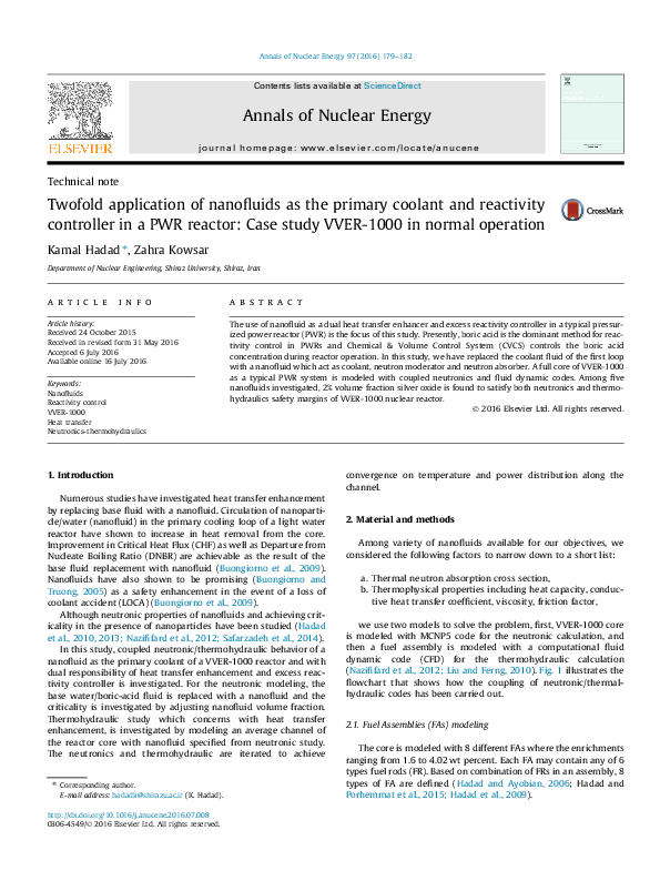 (PDF) Twofold application of nanofluids as the primary coolant and ...