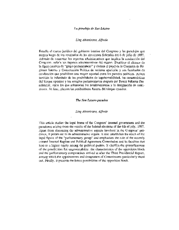 (PDF) La paradoja de San Lázaro