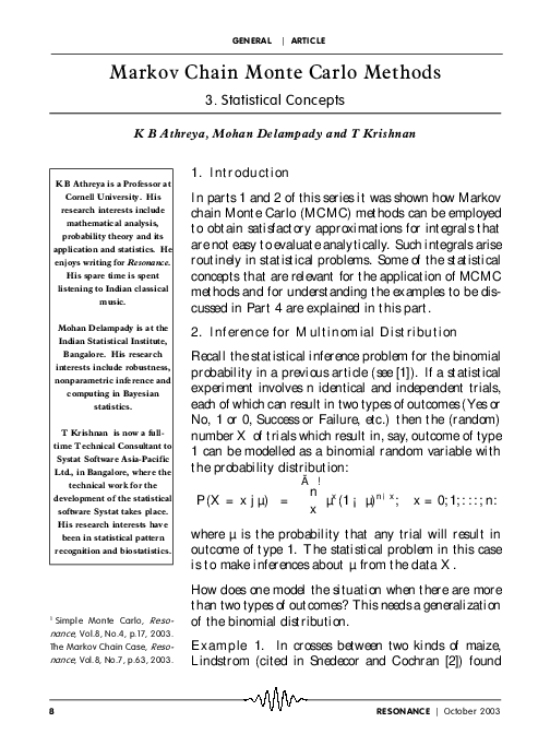 (PDF) Markov chain Monte Carlo methods