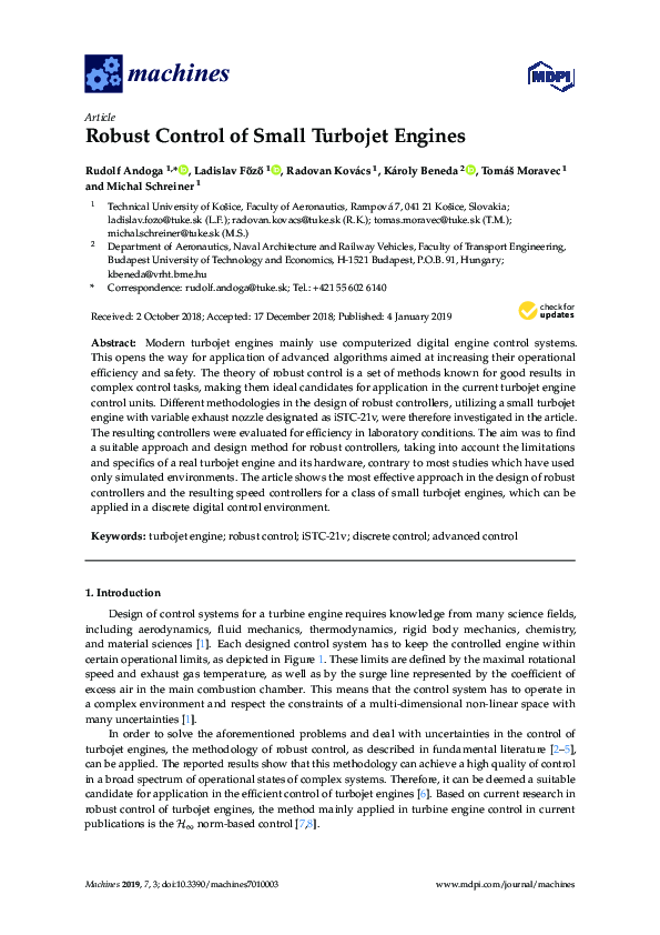 (PDF) Robust Control of Small Turbojet Engines