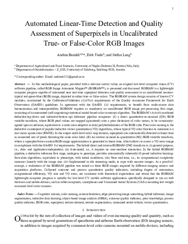 (PDF) Automated Linear-Time Detection and Quality Assessment of Superpixels in Uncalibrated True ...