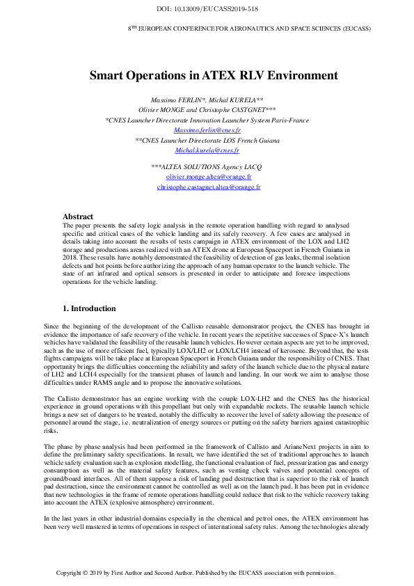 (PDF) Smart Operations in ATEX RLV Environnement