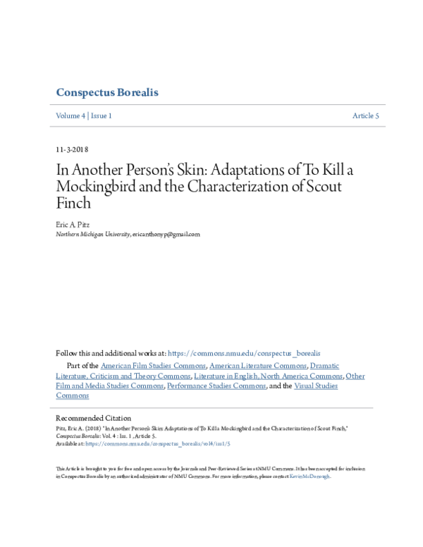 (PDF) In Another Person’s Skin: Adaptations of To Kill a Mockingbird ...