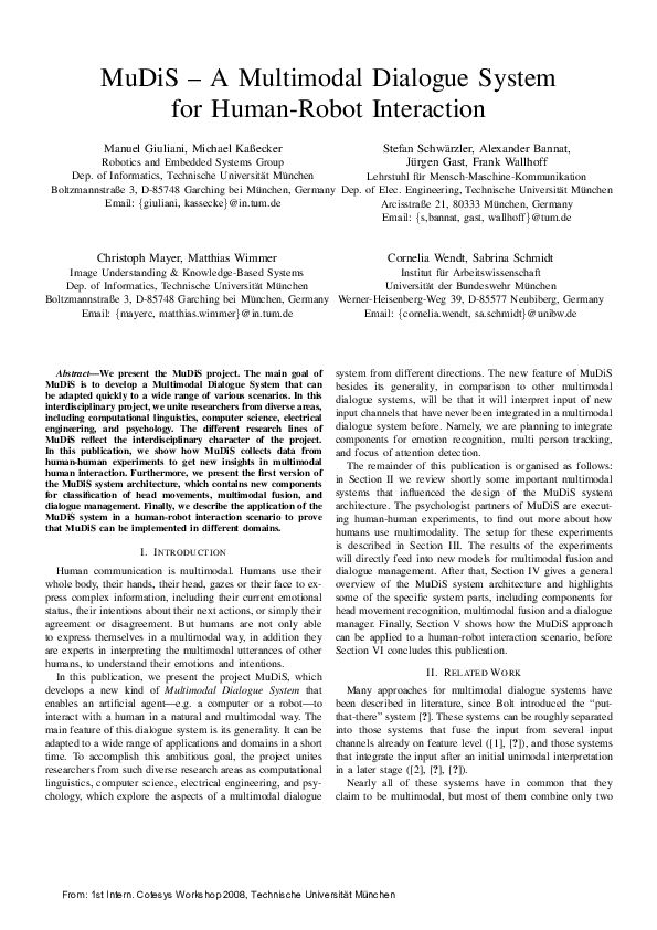 (PDF) MuDiS - A Multimodal Dialogue System for Human-Robot Interaction