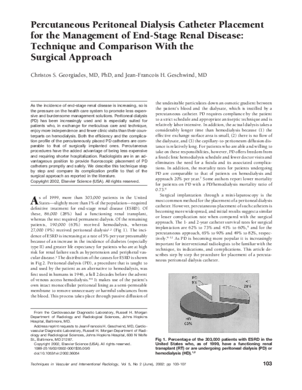 (PDF) Percutaneous peritoneal dialysis catheter placement for the management of end-stage renal ...