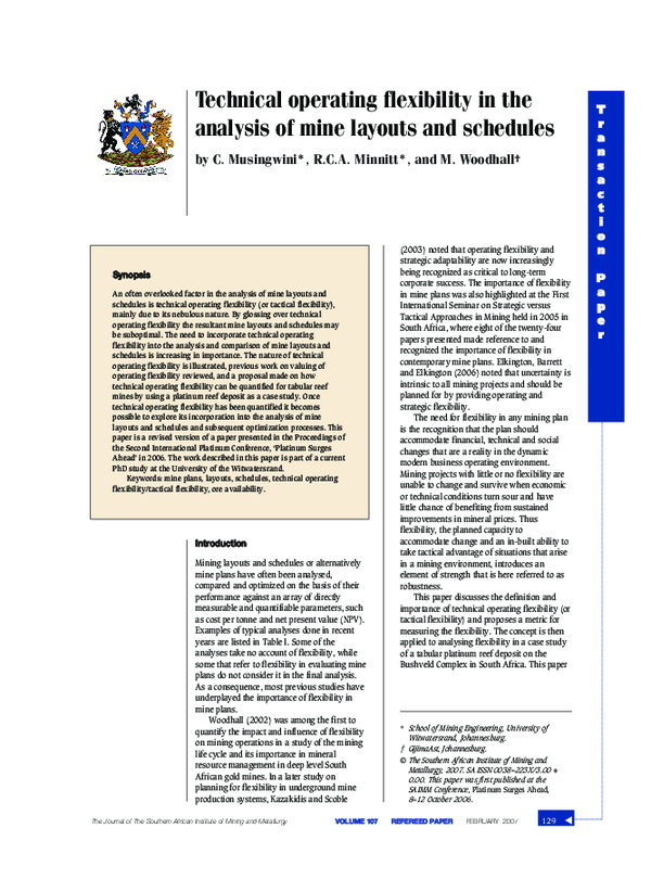 (PDF) Technical operating flexibility in the analysis of mine layouts ...