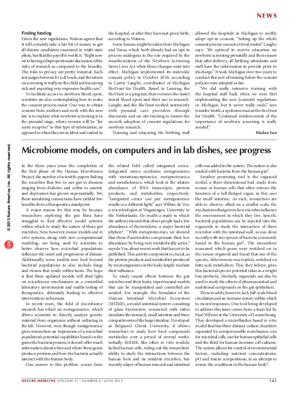 (PDF) Microbiome models, on computers and in lab dishes, see progress ...