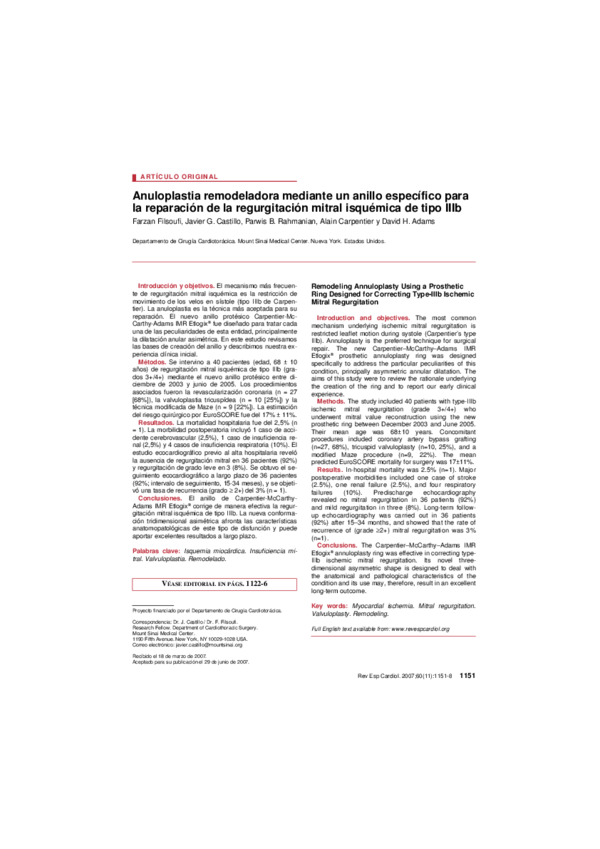(PDF) Remodeling annuloplasty using a prosthetic ring designed for ...