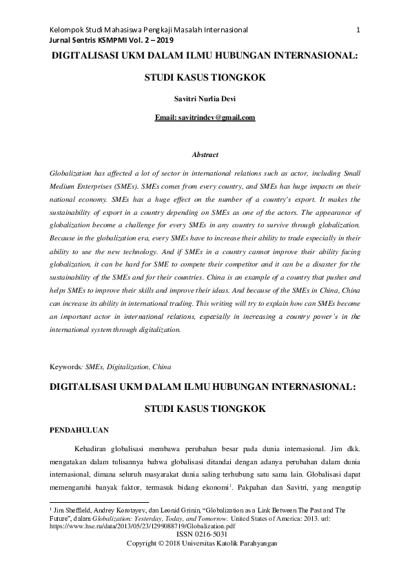 (PDF) Digitalisasi Ukm Dalam Ilmu Hubungan Internasional: Studi Kasus ...