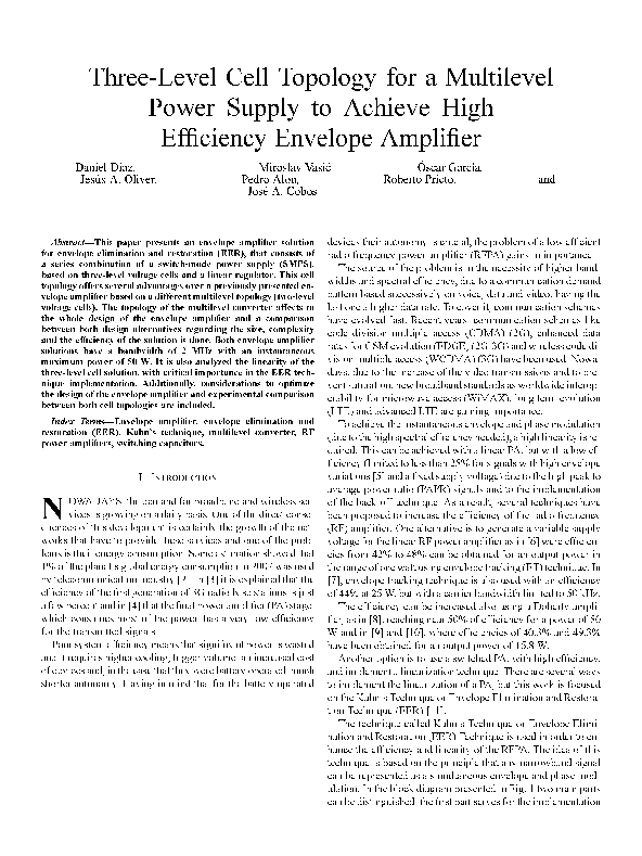 (PDF) Three-Level Cell Topology for a Multilevel Power Supply to Achieve High Efficiency ...