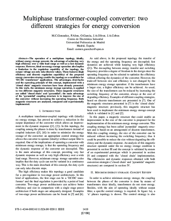 (PDF) Multiphase transformer-coupled converter: Two different ...
