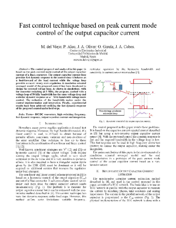 (PDF) Fast control technique based on peak current mode control of the ...