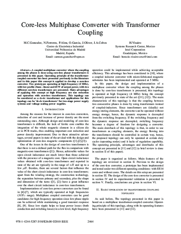 (PDF) Core-less multiphase converter with transformer coupling