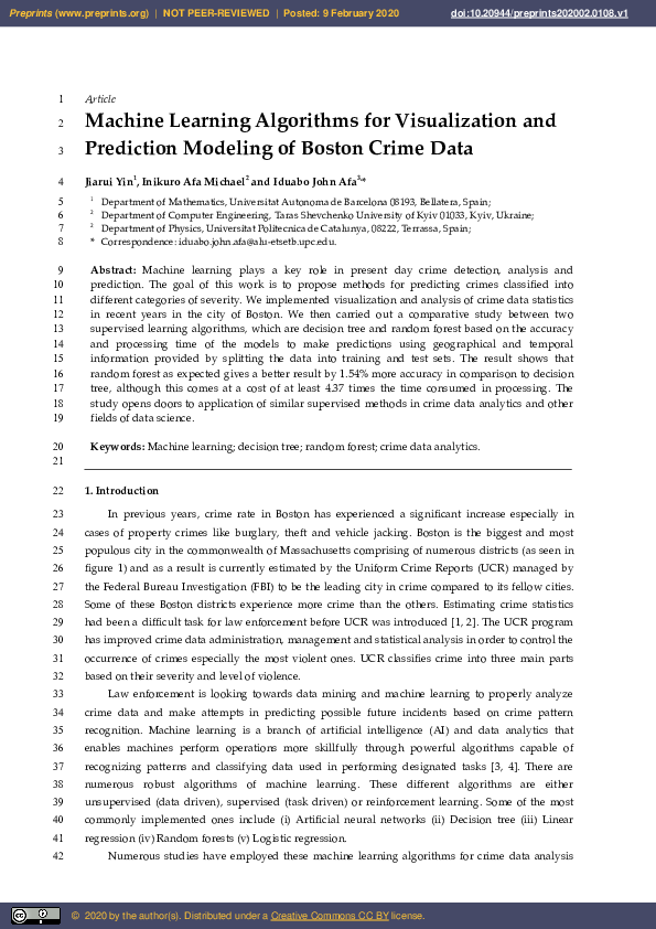 Pdf Machine Learning Algorithms For Visualization And Prediction