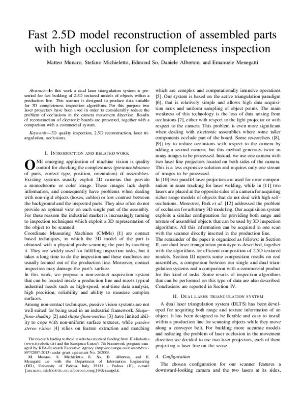(PDF) Fast 2.5D Model Reconstruction Of Assembled Parts With High ...