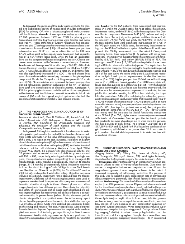 (PDF) The 4-Year Cost and Clinical Outcomes of Shoulder Arthroplasty ...