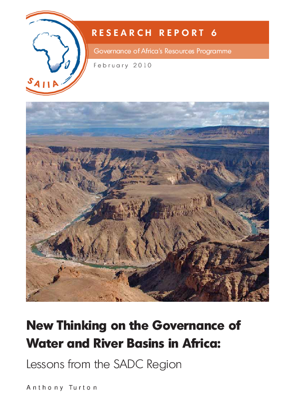 (PDF) New Thinking on the Governance of Water and River Basins in ...