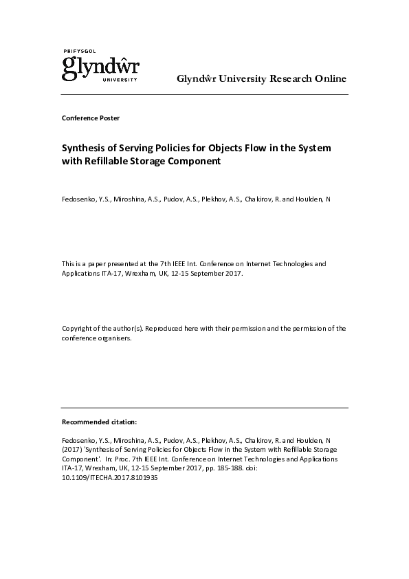 (PDF) Synthesis of serving policies for objects flow in the system with ...