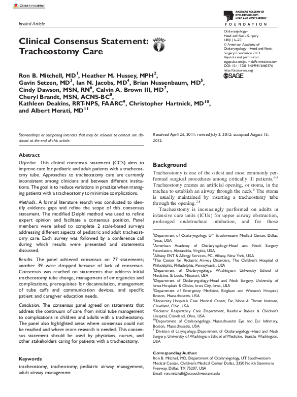 (PDF) Clinical Consensus Statement