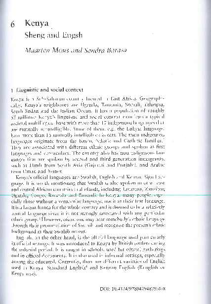 (PDF) Kenya: Sheng and Engsh