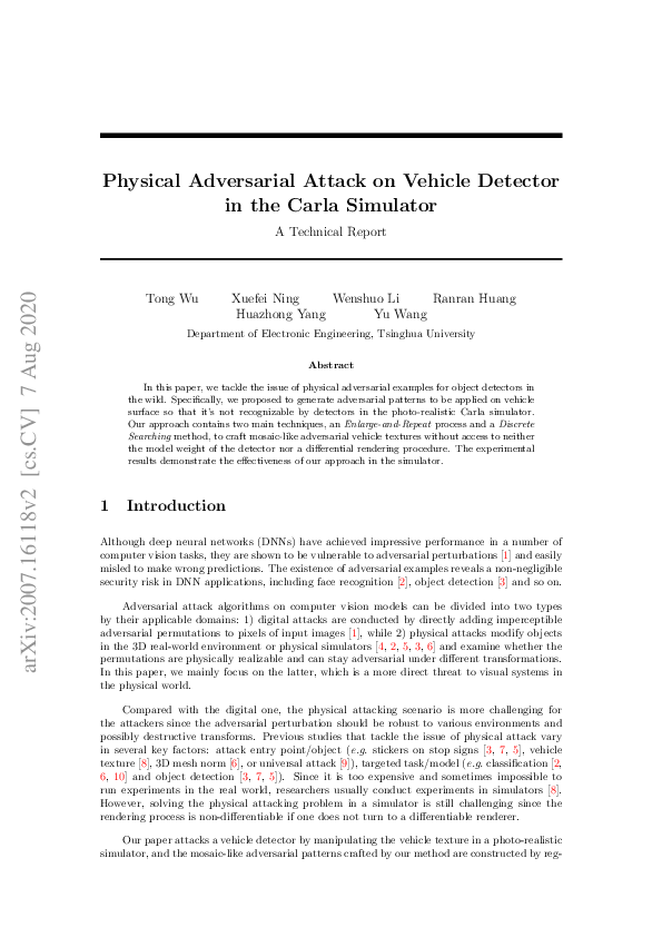 (PDF) Physical Adversarial Attack on Vehicle Detector in the Carla ...