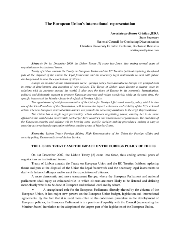 (PDF) The European Union's international representation