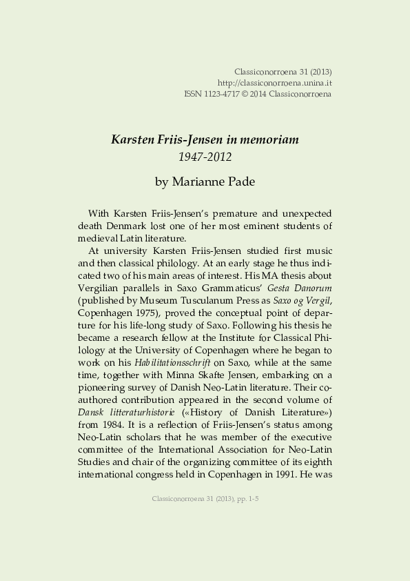 (PDF) Karsten Friis-Jensen in memoriam 1947-2012
