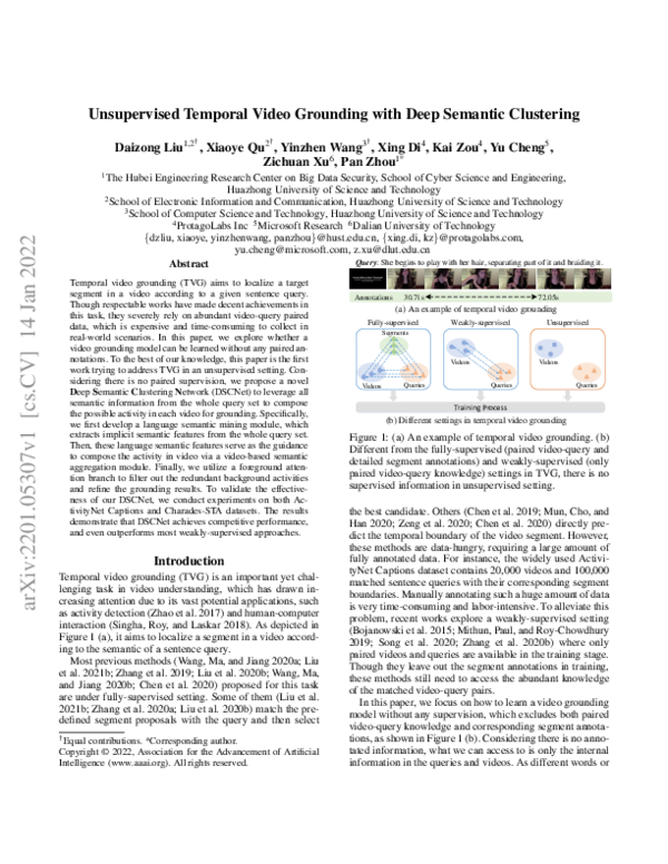 (PDF) Unsupervised Temporal Video Grounding with Deep Semantic Clustering