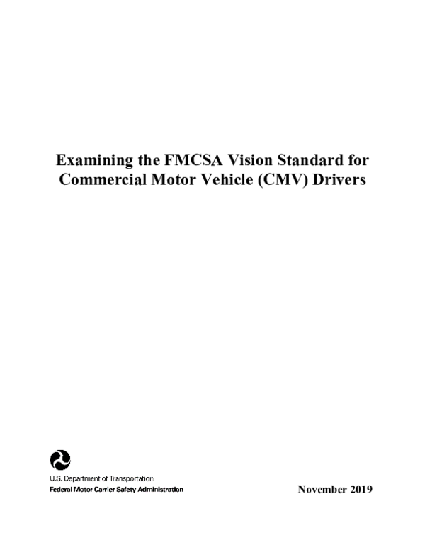 (PDF) Examining the FMCSA Vision Standard for Commercial Motor Vehicle ...