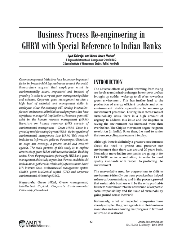 (PDF) Business Process Re-engineering in GHRM with Special Reference to ...