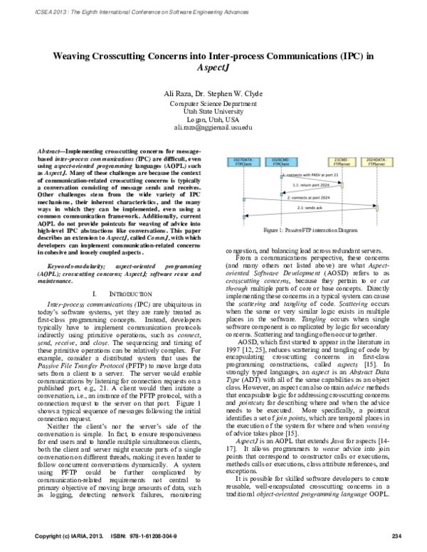 (PDF) Weaving Crosscutting Concerns into Inter-process Communications (IPC) in AspectJ