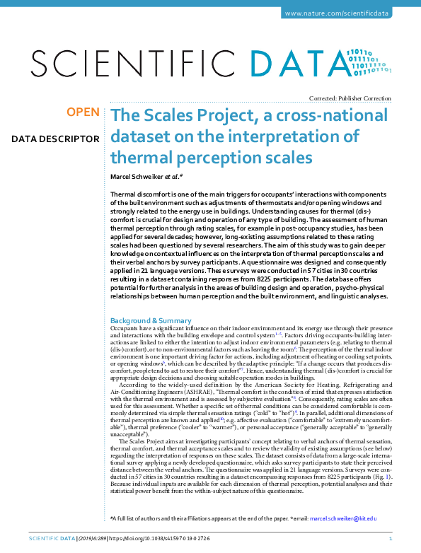 (PDF) The Scales Project, a cross-national dataset on the ...