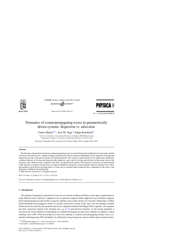 (PDF) Dynamics of counterpropagating waves in parametrically forced ...