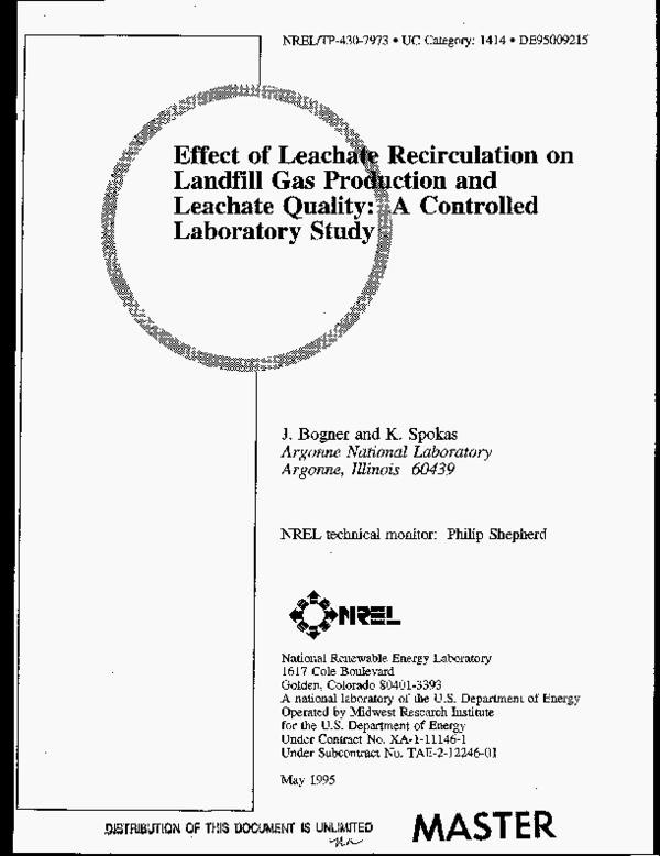 (PDF) Effect of leachate recirculation on landfill gas production and ...