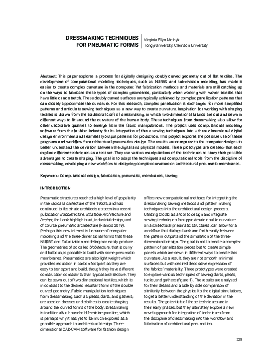 (PDF) Dressmaking Techniques for Pneumatic Forms