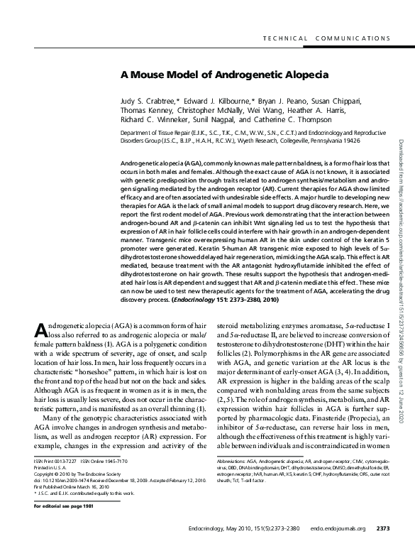 (PDF) A Mouse Model of Androgenetic Alopecia
