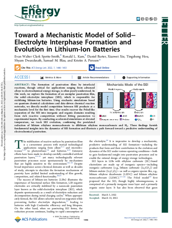 (PDF) Toward a Mechanistic Model of SolidElectrolyte Interphase ...