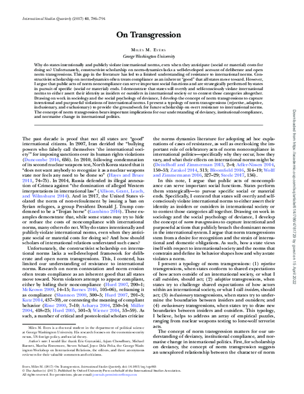 (PDF) On Transgression