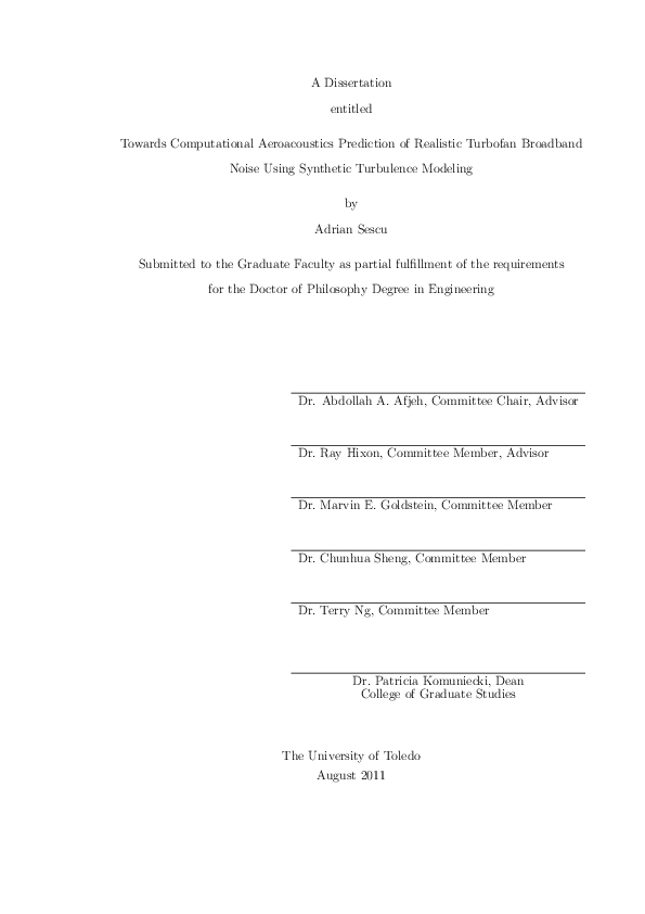 (PDF) Towards Computational Aeroacoustics Prediction of Realistic Turbofan Broadband Noise Using ...