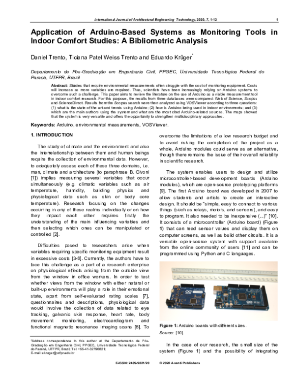 (PDF) Application of Arduino-Based Systems as Monitoring Tools in ...
