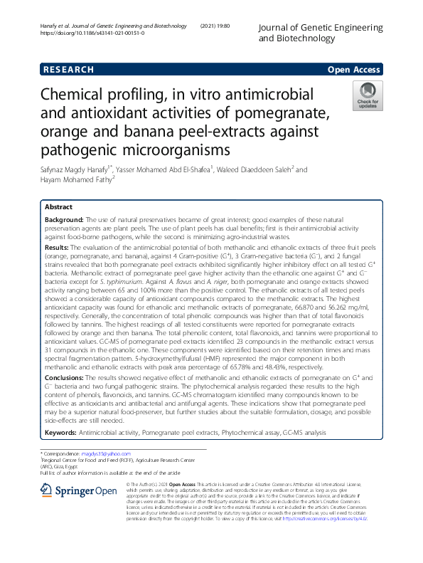 (PDF) Chemical profiling, in vitro antimicrobial and antioxidant ...