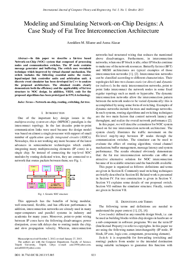 (PDF) Modeling and Simulating Network-on-Chip Designs: A Case Study of Fat Tree Interconnection ...