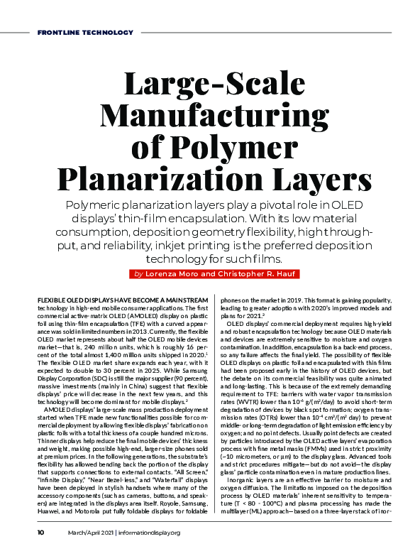 (PDF) Large‐Scale Manufacturing of Polymer Planarization Layers