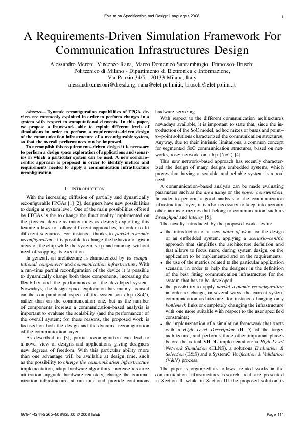 (PDF) A requirements-driven simulation framework for communication ... (PDF) A requirements-driven simulation framework for communication ...