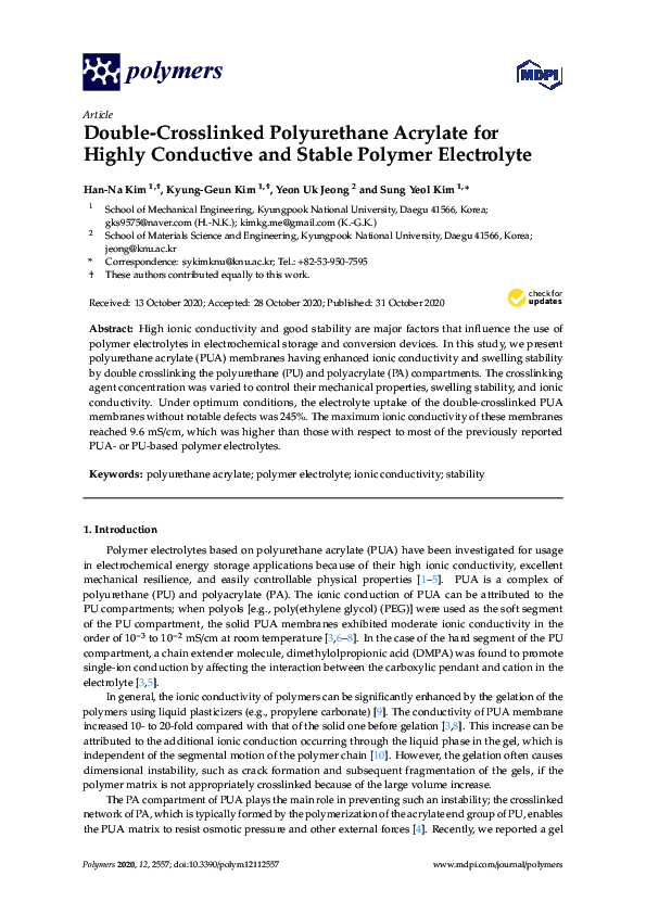 (PDF) Double-Crosslinked Polyurethane Acrylate for Highly Conductive ...