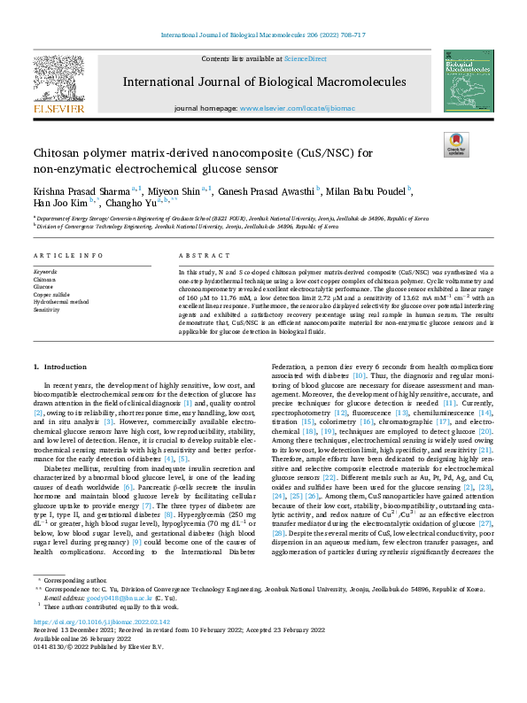(PDF) Chitosan polymer matrix-derived nanocomposite (CuS/NSC) for non ...