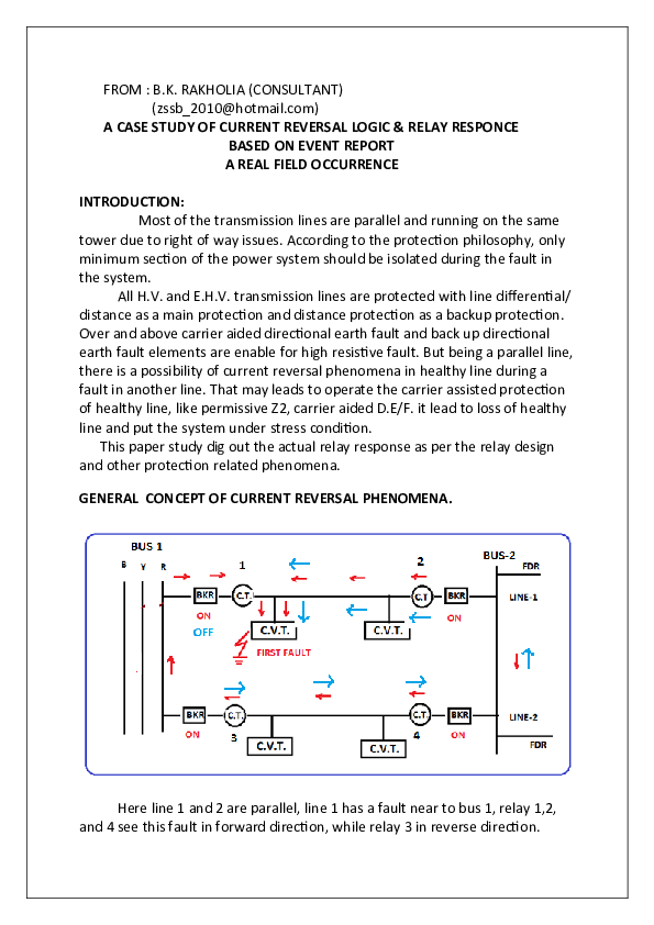 (DOC) A CASE STUDY OF CURRENT REVERSAL LOGIC & RELAY RESPONCE BASED ON ...