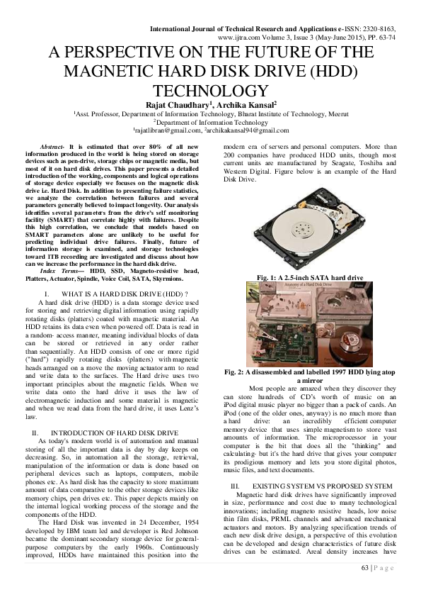 (PDF) A Perspective on the Future of the Magnetic Hard Disk Drive (HDD ...