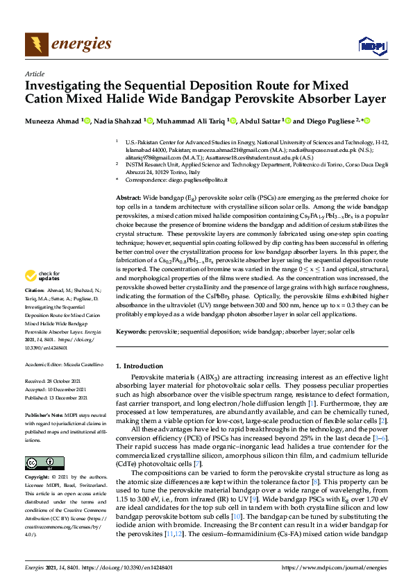 (PDF) Investigating the Sequential Deposition Route for Mixed Cation ...