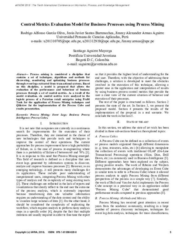 (PDF) Control Metrics Evaluation Model for Business Processes using ...